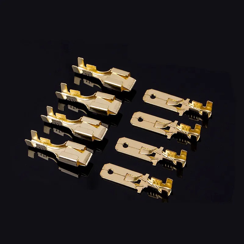 50Pcs/lot 6.3mm Automotive Connector Female Male Crimp Terminal for Car ...