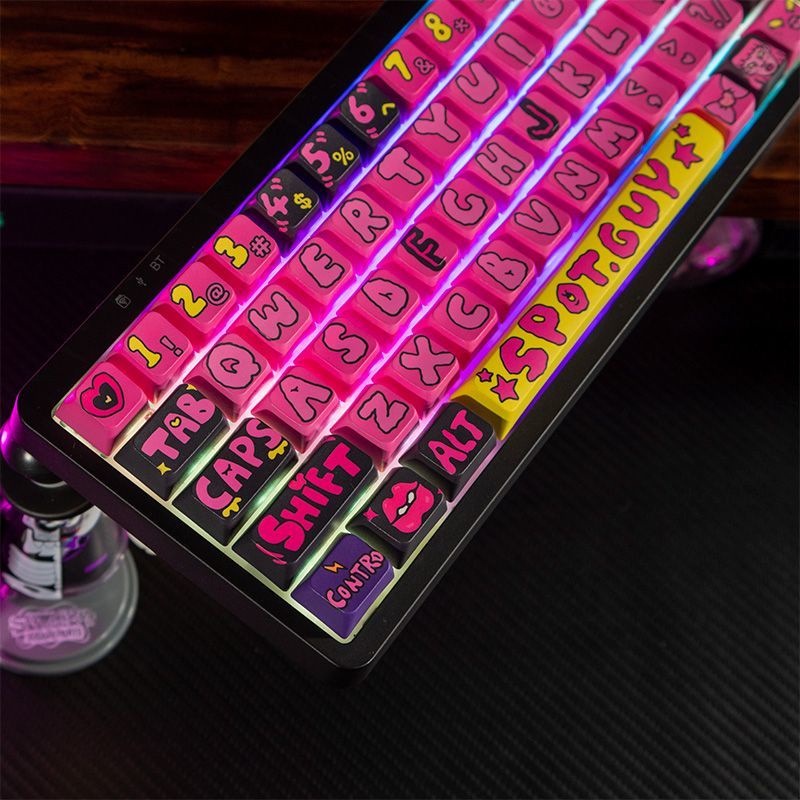PIWIDESIGN Co-branded SPOTGUY Graffiti Five-sided Sublimation Keycaps ...