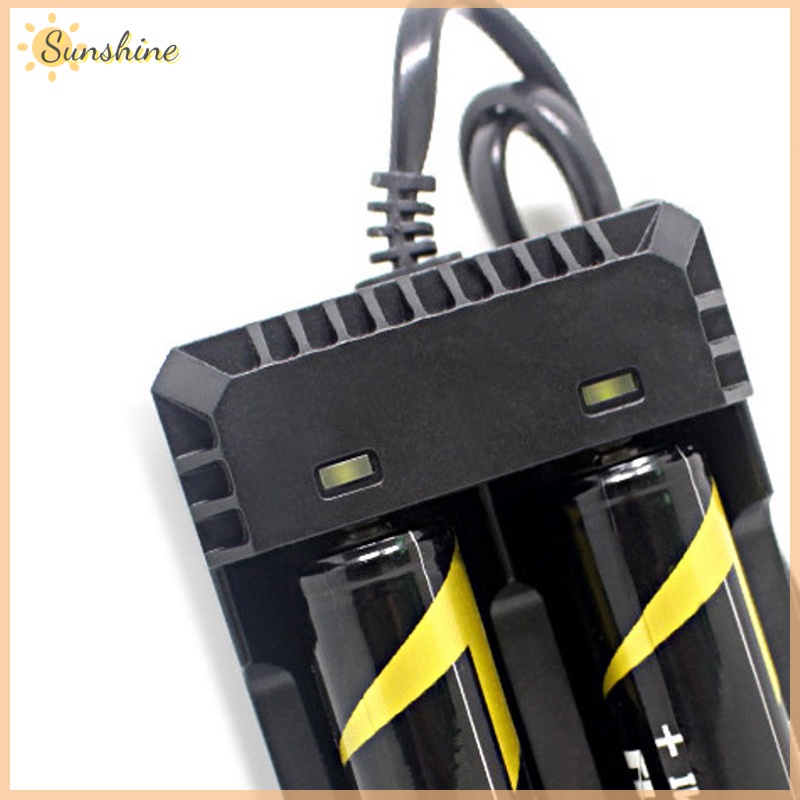 Sunshine> 26650 Charger Li-ion 18650 Dual Slot Charger With Cable ...
