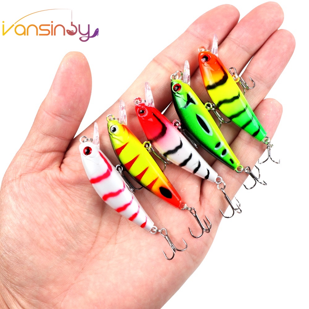 Fishing Lure 6.5g/5cm Sinking Minnow Fishing Gear Lure Hard Bait Minnow 3D Eyes Laser Trolling ...