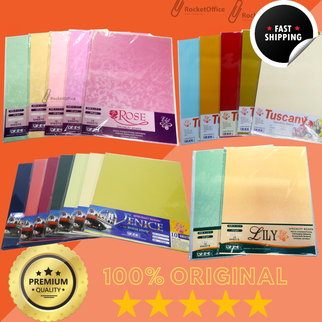 SPECIALTY BOARD PAPER ELIT VECO Best Designs- Short 220gsm / 230gsm 10 ...