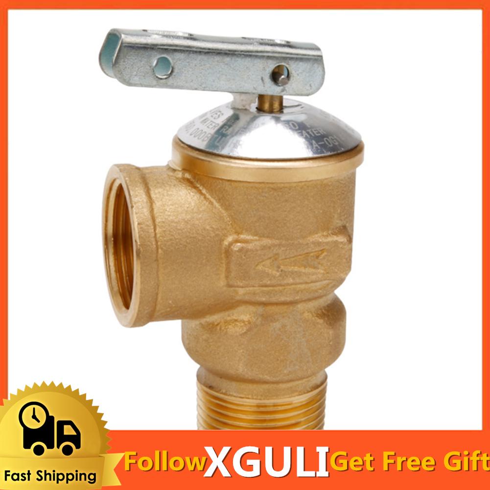 Xguli Temperature Pressure Relief Valve 3/4 NPT 150PSI Water Heater Hot ...