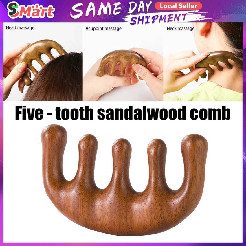 Sandalwood Massage Comb Head Meridian Scalp Comb Face Eye Shoulder ...
