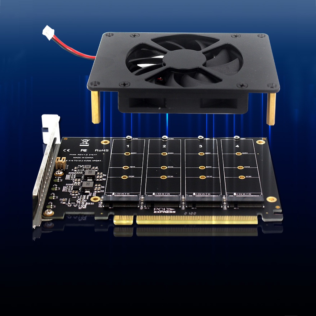 For NVME M.2 MKEY 2230 2242 2260 2280 SSD RAID 4 Bay Solid State Disk ...