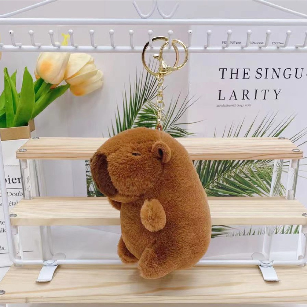Cute Capybara Keychain Plush Pendant Simulation Capibara Doll Kawaii ...