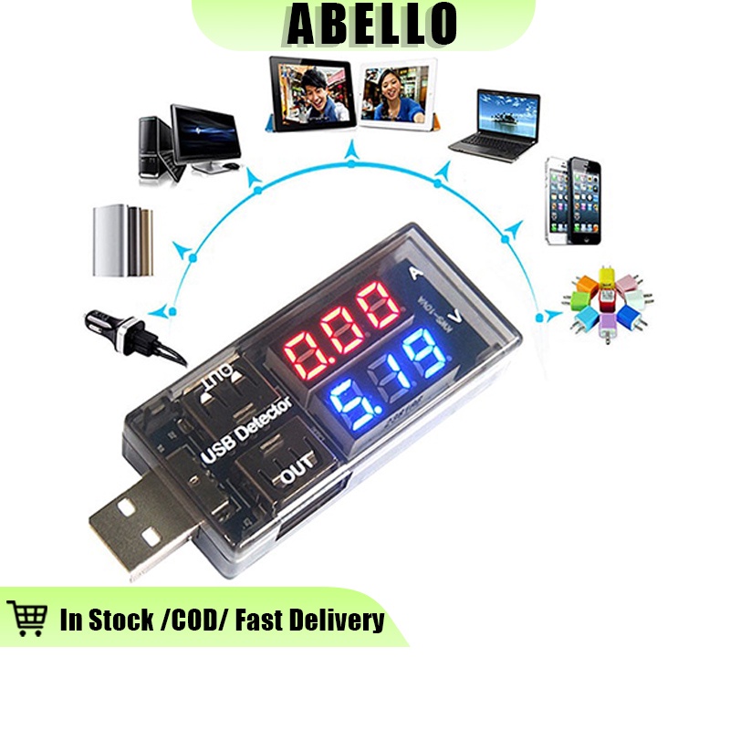 Mini USB Current and Voltage Tester Double Table Display Battery ...