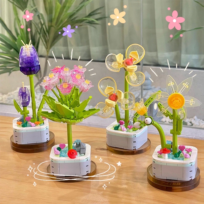 Eternal Mini Flower Building Blocks Bouquet Assembling Room Decor ...