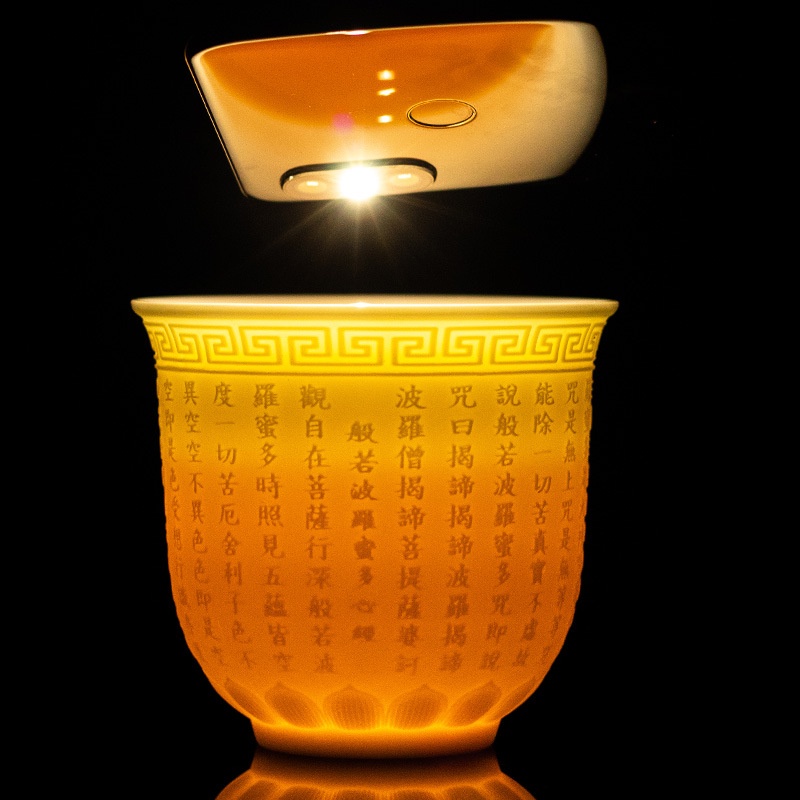 Tea Set Lanolin Jade Heart Sutra Cup Dragon Phoenix Baifu Cup Tea ...