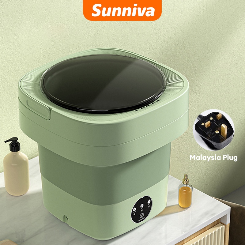 8L Mini Washing Machine Foldable Portable With Dryer Mesin Basuh Small ...