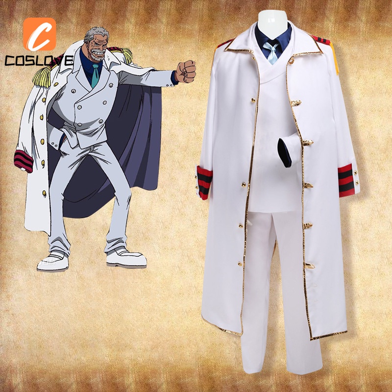 Anime One Piece Monkey D Garp Cosplay Full Set Costume Marine ...