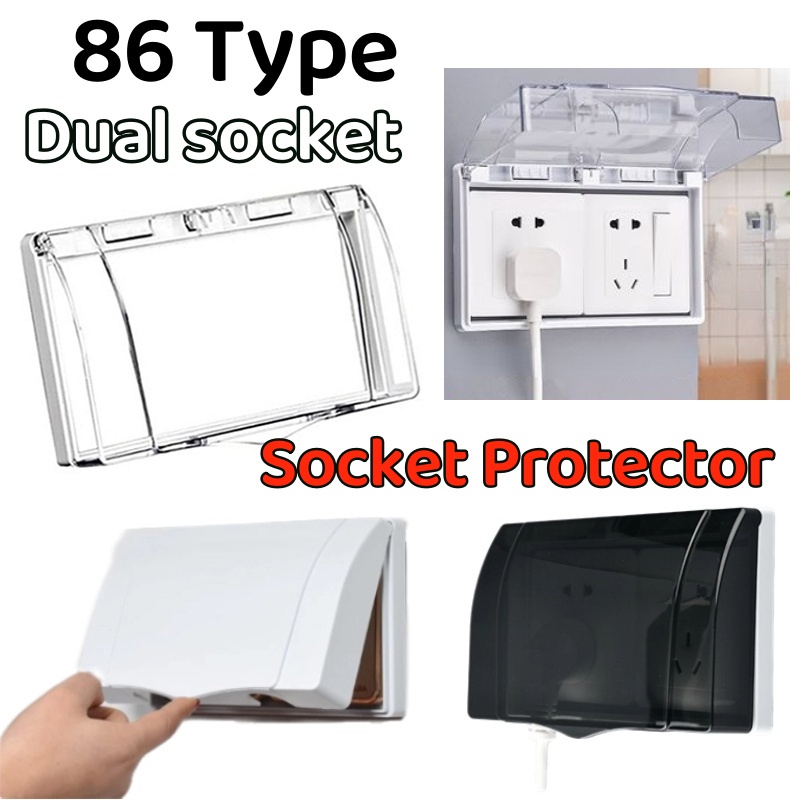 86 Type Socket Protector Waterproof Double Socket Protector Electric ...