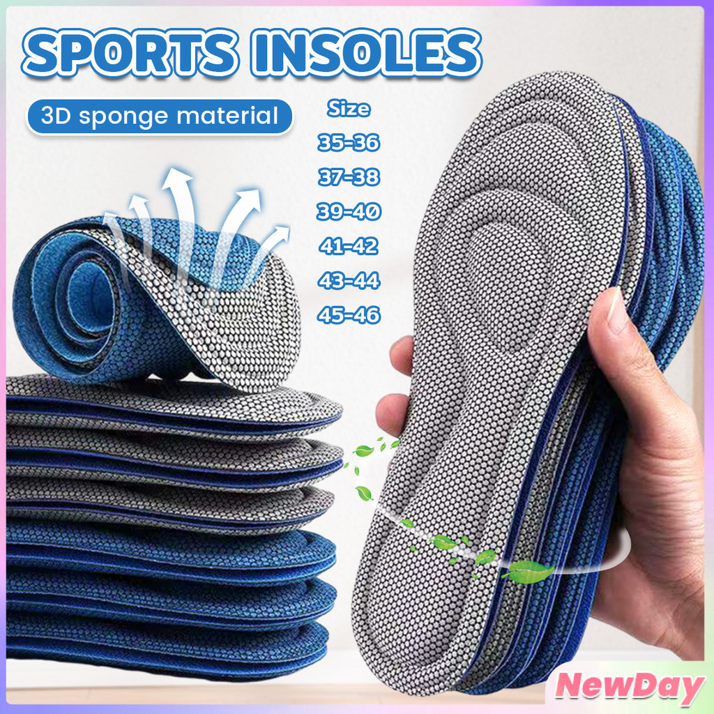 NewDay Sports Insoles Soft Bottom Sports Insole Sponge Pad For Men And ...