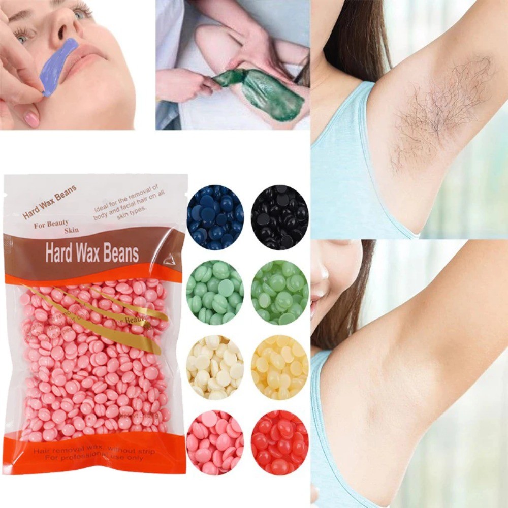 100/300g/Pack Hard Wax Beans Pebble Wax Depilatory Hot Film Wax Pellet Legs Arm Hair Removal ...