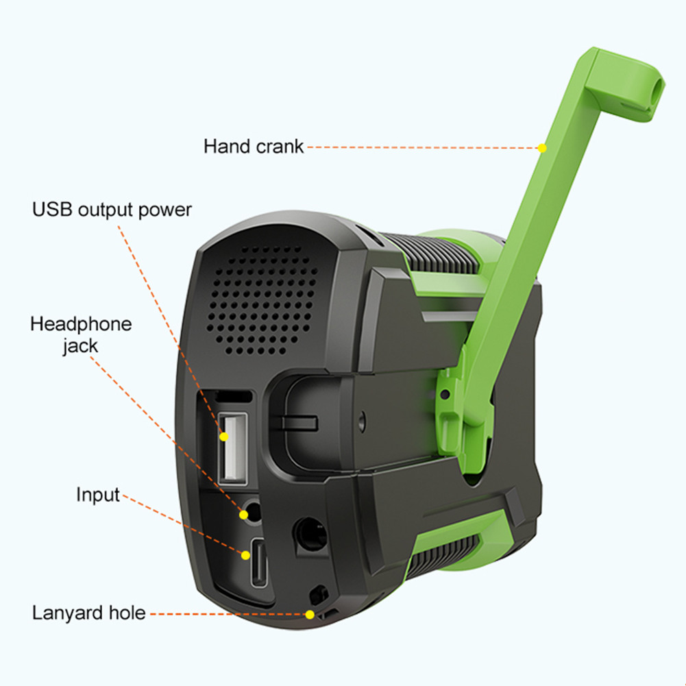 Multifunctional Solar Hand Crank Radio Outdoor AM/FM/NOAA Weather Radio ...