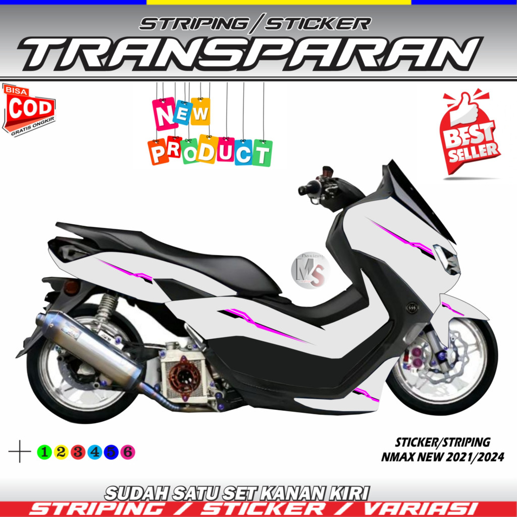 Transparent UV STRIPING TRANSPARENT NMAX NEW FACELIFT DESIGN SEMI FULL ...