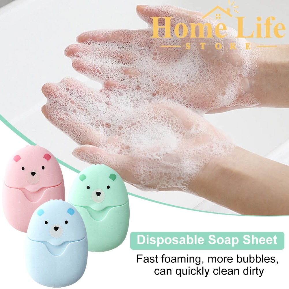 HL 50pcs Disposable Boxed Paper Soap Travel Portable Hand Washing Box ...