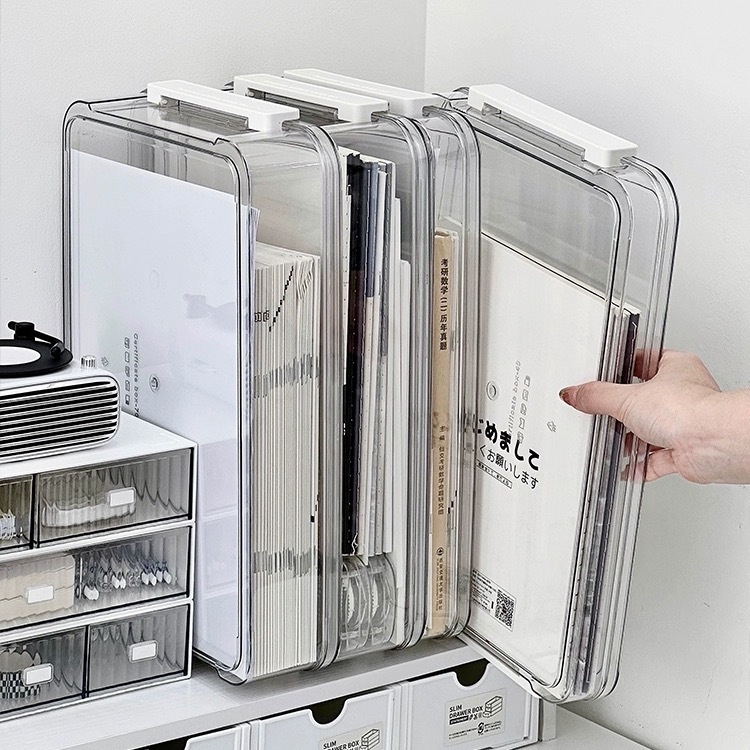 Desktop Test Paper Storage Box Transparent Visual Organizing Box a4a3 ...