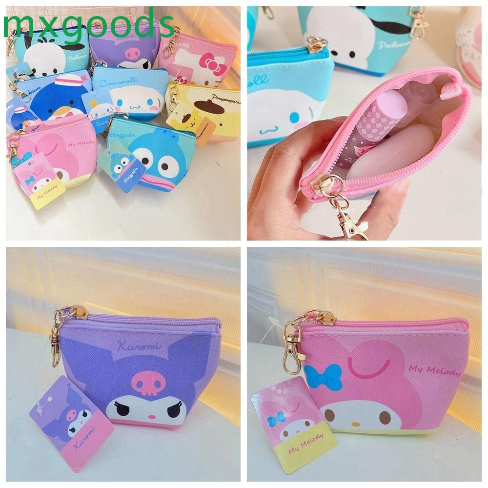 MXGOODS Kuromi Coin Purse, Pu Leather Cinnamoroll Pochacco Mini Storage Bag, Cute Melody Cartoon ...