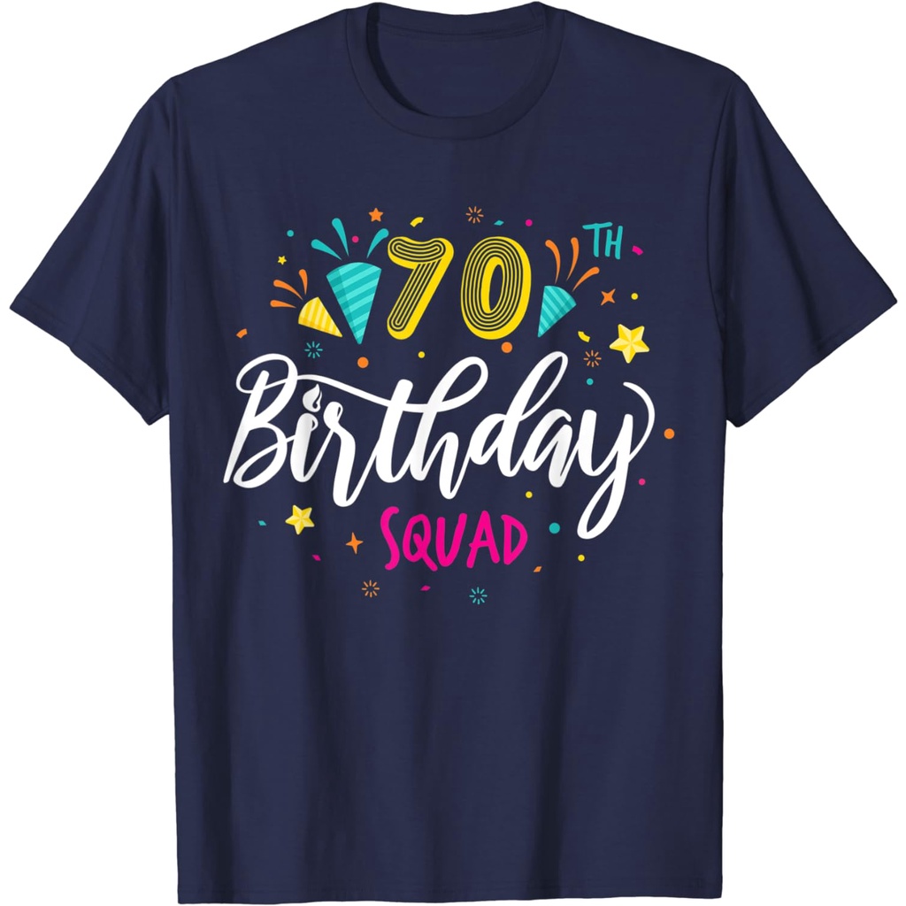 70 Year Old Birthday Squad 70th Party Crew Group Friends T-Shirt ...