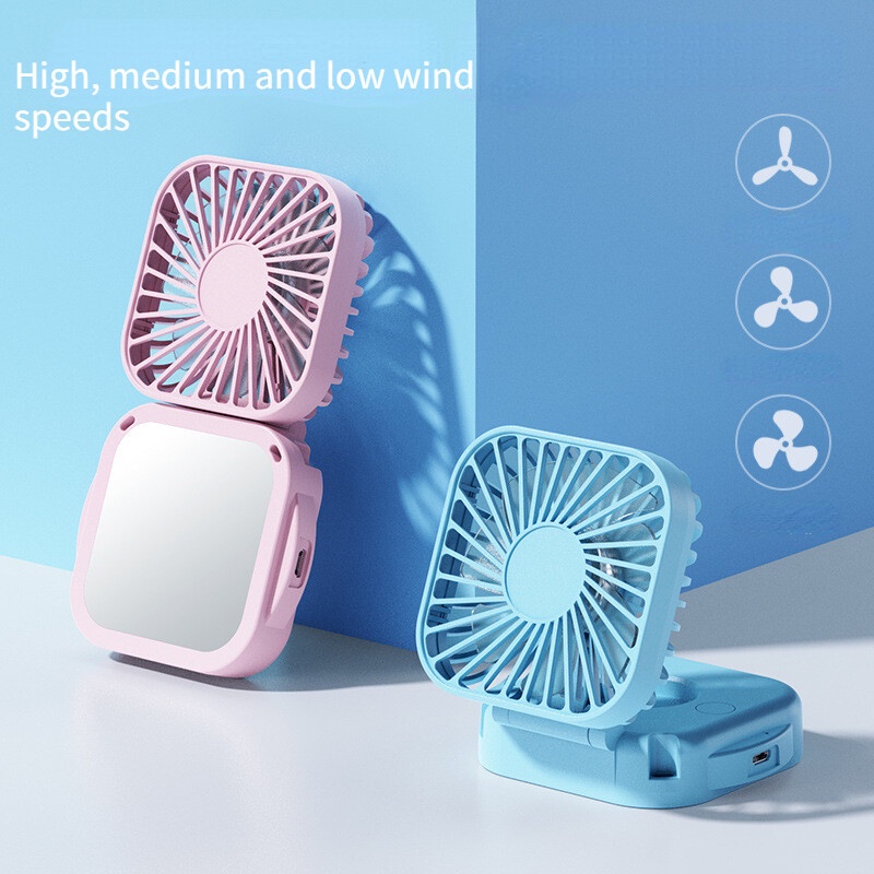 sunny.ph New Foldable Fan with Mirror and Lace Rechargeable Built In ...