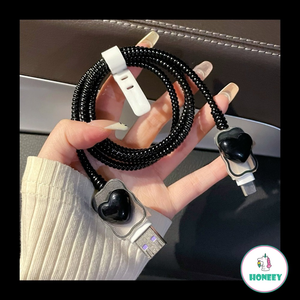 Simple Black Laser Illusory Phone Data Cable 18W 20W Silicone Case ...
