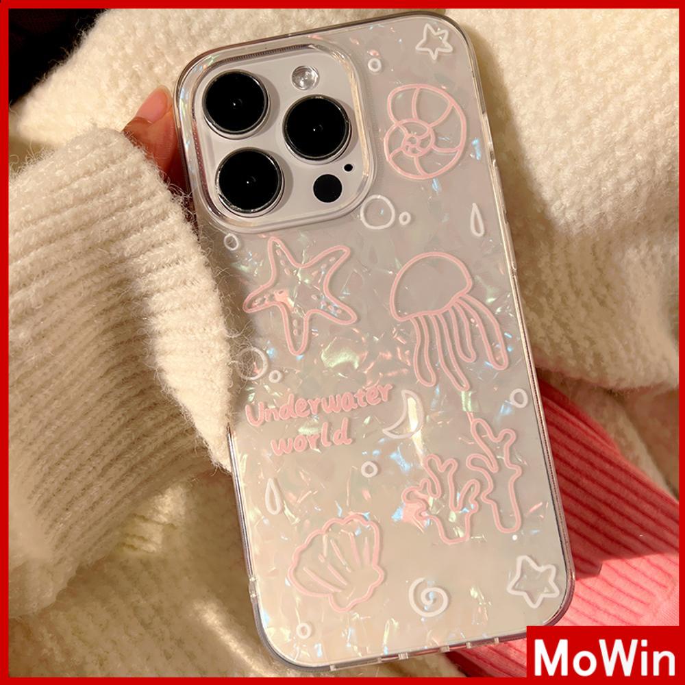 For iPhone 15 Pro Max Case Clear Case Shell Pattern Cardboard TPU Soft Case Simple Jellyfish ...