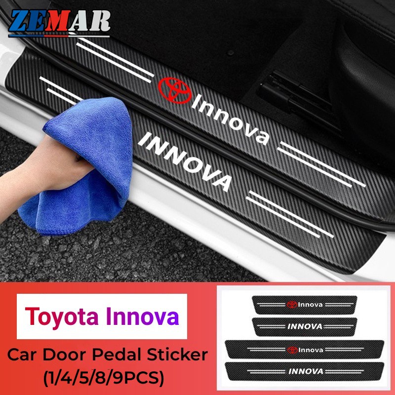 【Ready Stock】Toyota Innova Car Door Sill Sticker Carbon Fiber Leather ...