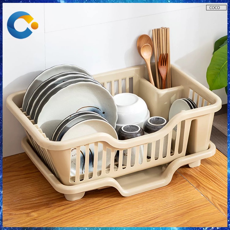 coco Kitchen Shelves Plastic Dish Rack Kitchen Utensil Dish Storage ...
