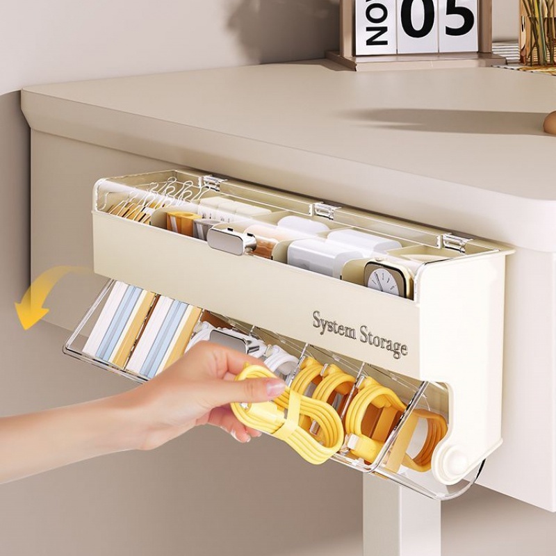 Data cable storage box charger wall-mounted charging cable mobile phone ...