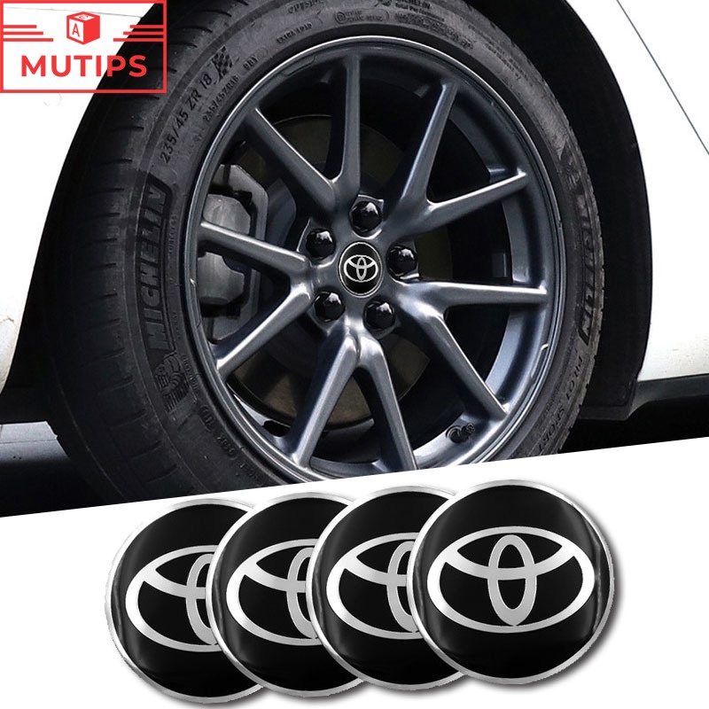 Toyota 4Pcs/set 56mm Car Wheel Hub Cap Sticker Metal Emblem Stickers ...