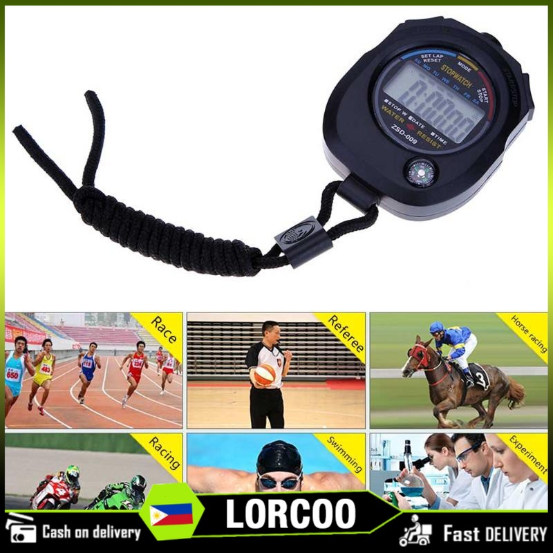 NEW Stopwatch Chronograph Timer Counter Waterproof Digital LCD With ...