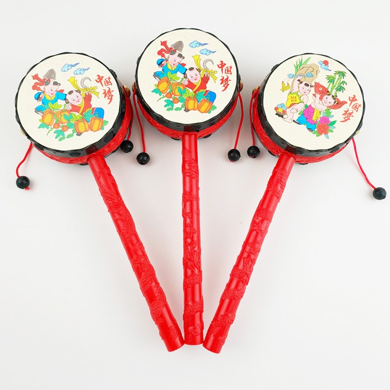 Chinese Style Classic Traditional Baby Rattle Drum Baby Rattle Drum ...