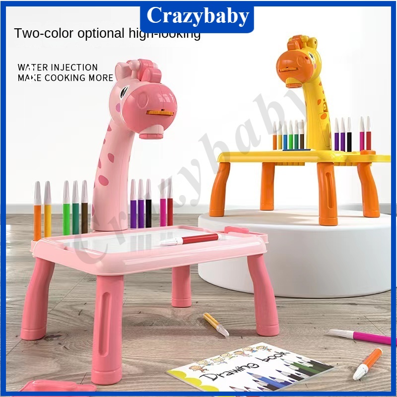 Giraffe Painting Projector Toy Learning Desk With 24 Drawings ...
