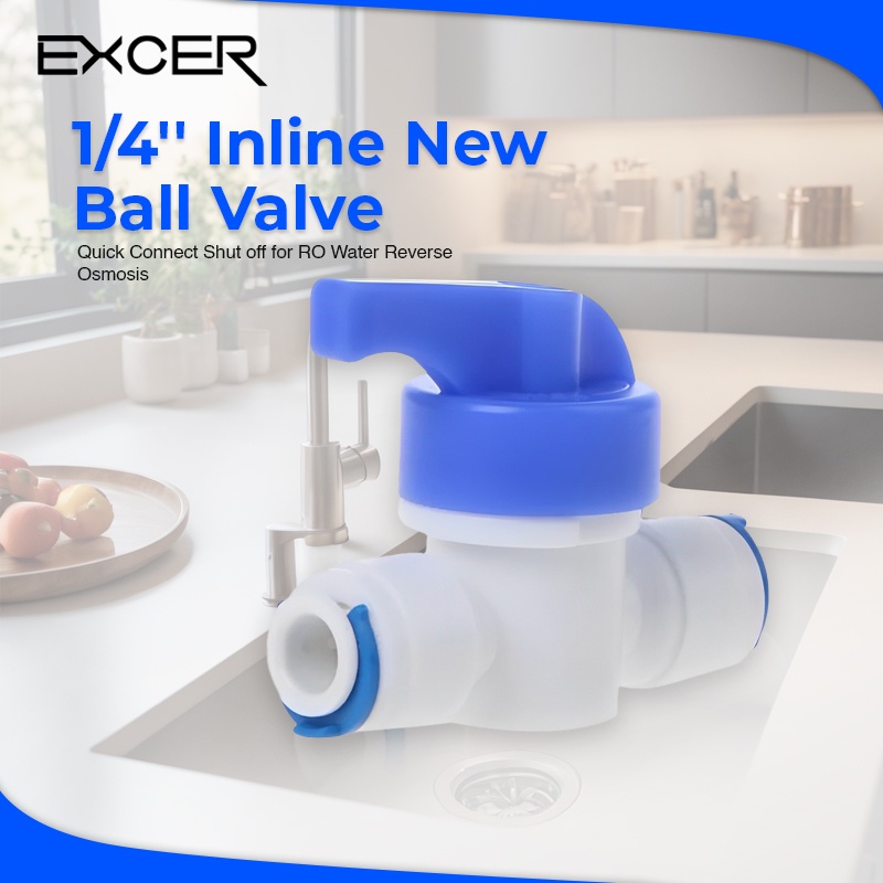 1/4'' Inline New Ball Valve Quick Connect Shut off For RO Water Reverse ...