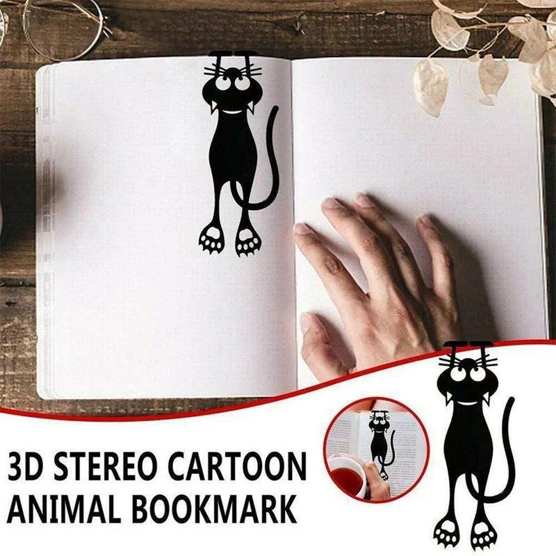Kawaii Black Cat Bookmarks for Books 3D Cutout Bookmark Cute Cat Paws ...