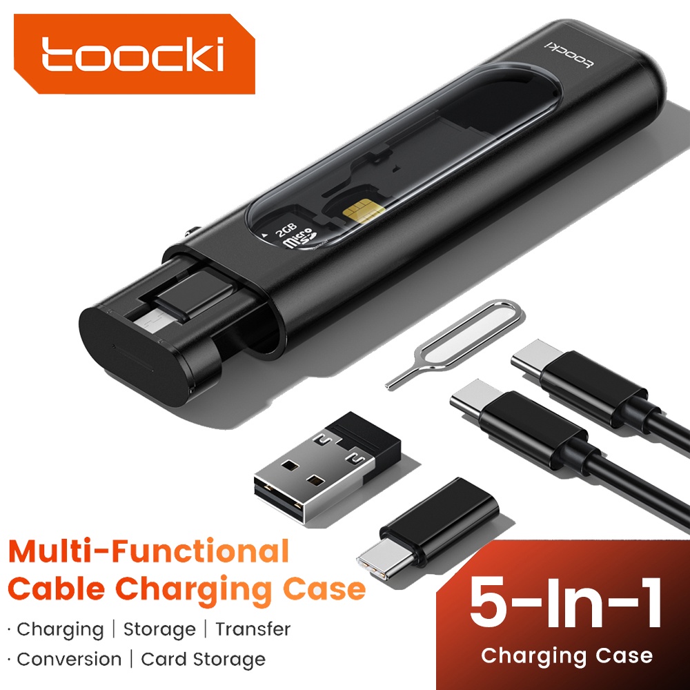 Toocki 5 in 1 Multi-Functional Cable Charging Case PD 60W Fast Charging ...