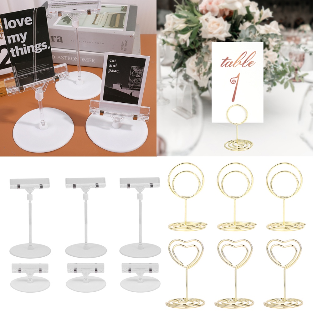 5/10/10CM Transparent Plastic Card Display Stand with Clips ...