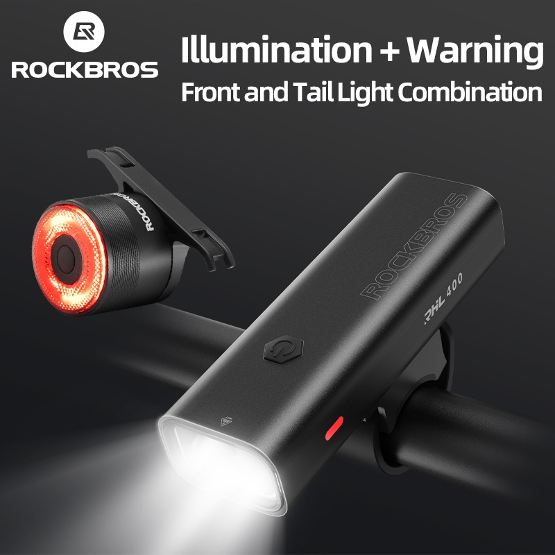 【PH Delivery】ROCKBROS Bike Front Light Smart Brake Tail Light Set ...
