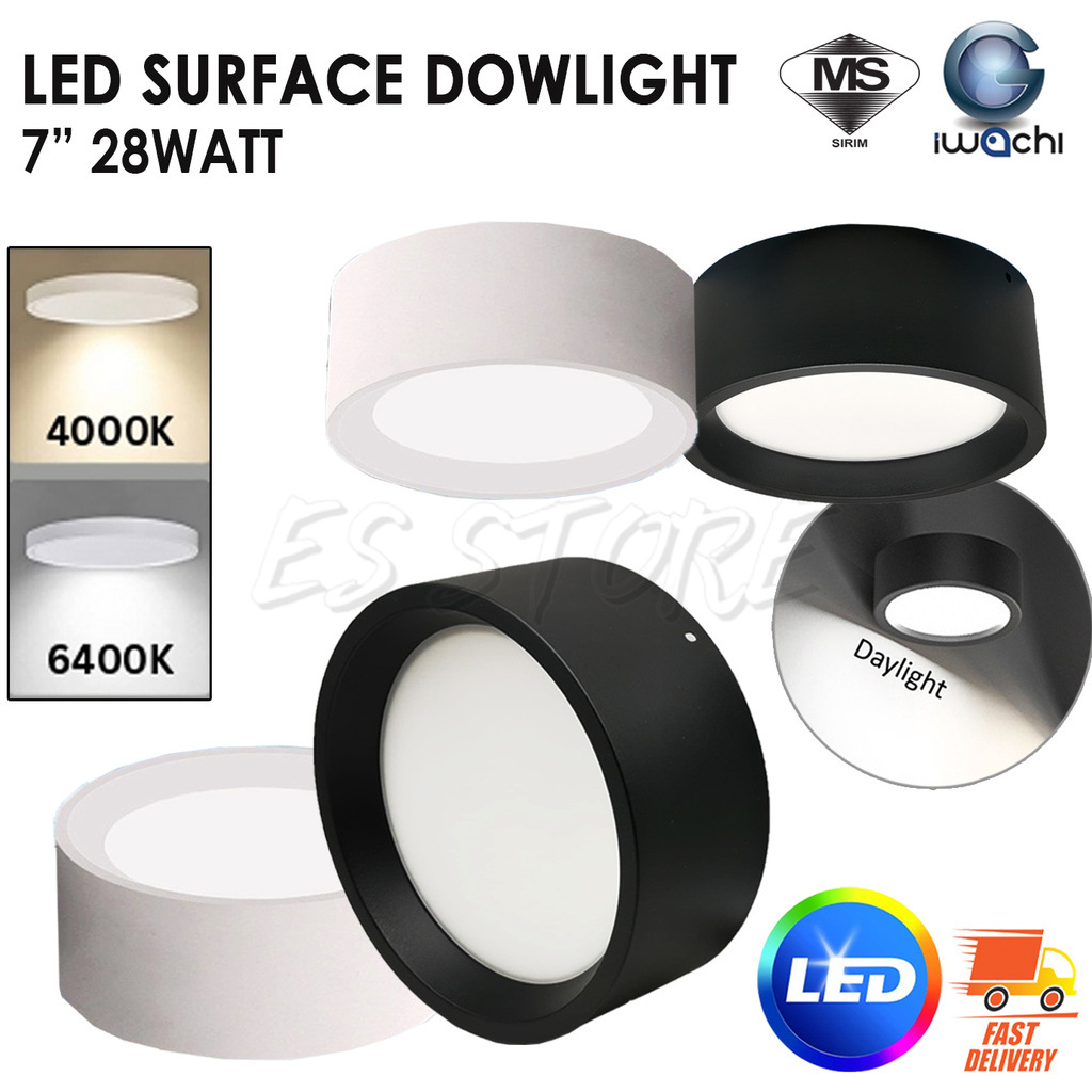 IWACHI LED Surface Mounted Downlight 7" 28W LED Panel Downlight Small ...