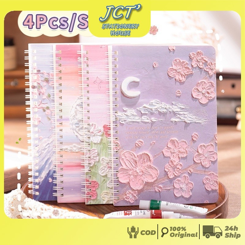 4pcs A5 Cute Cartoon Spiral notebook Portable Coil Notepad Diary Book ...