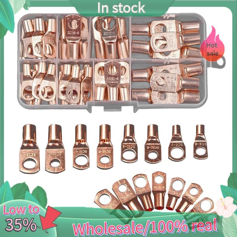 70pcs Wire Lug Connector Ring SC6-25 Copper Connectors Bare Cable ...