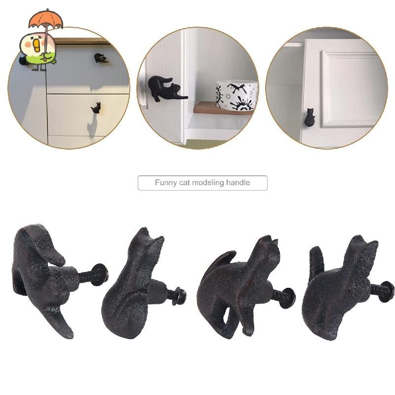 Variety Cast Iron Cute Cat Style Door Drawer Cabinet Wardrobe Pull ...