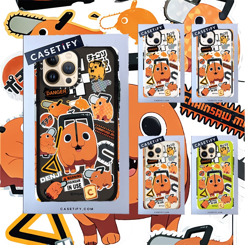 CASECASE X Chainsaw Man Pochita Stickers Black Beige Neon Yellow Black ...