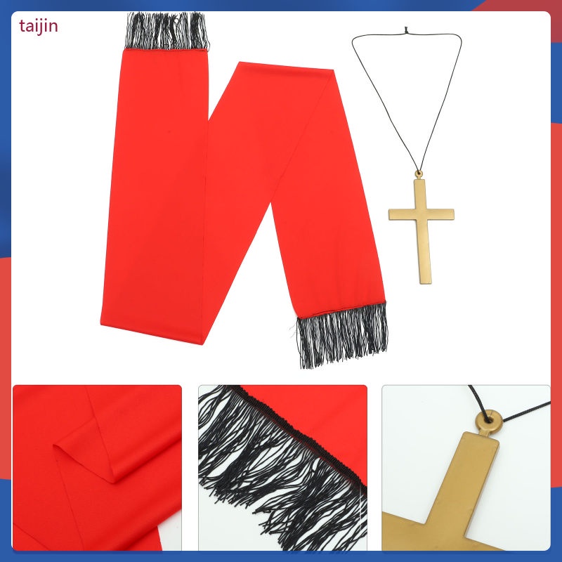 Locket Priest Costume Halloween Props Nun Scarf Cross Set Accessories ...