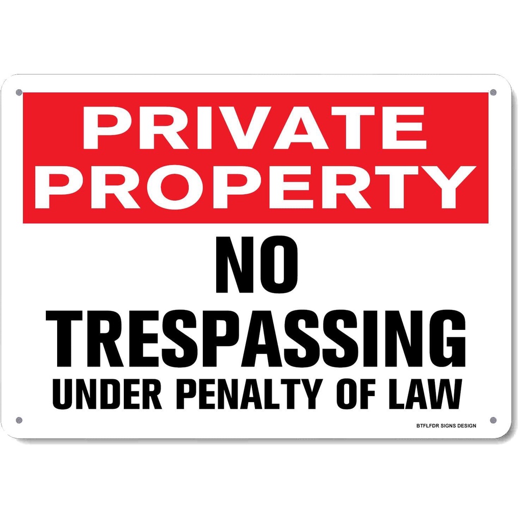 Metal Signs 8x12 Inches Private Property No Trespassing Under Penalty ...