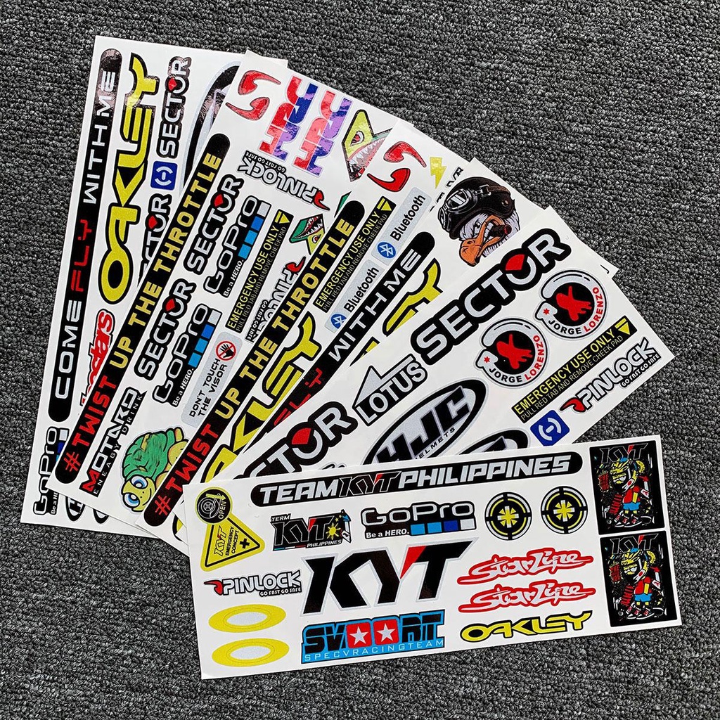 KYT EVO Helmet Visor Reflective Stickers 3M Huangbo style helmet ...