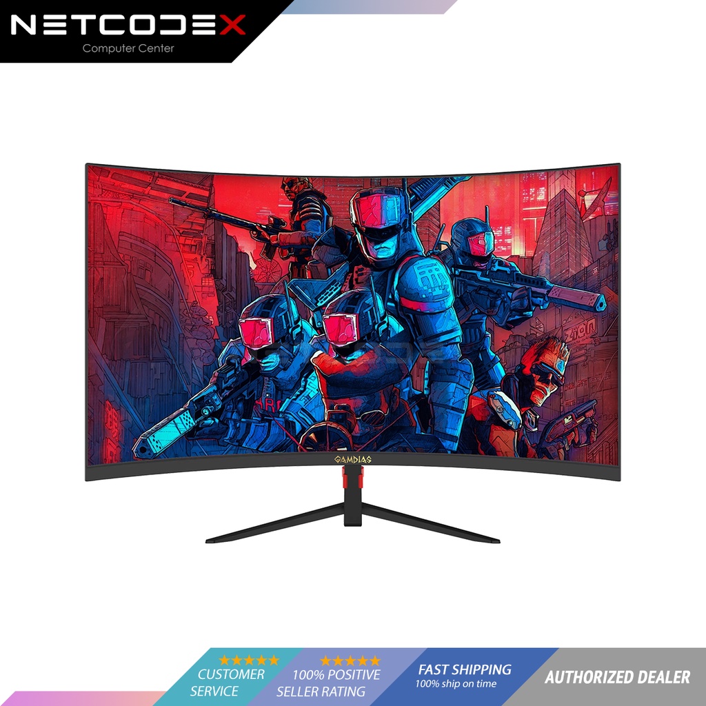 Gamdias Atlas HD27H FHD 27" 240Hz VA 1ms Black Curved Gaming Monitor ...