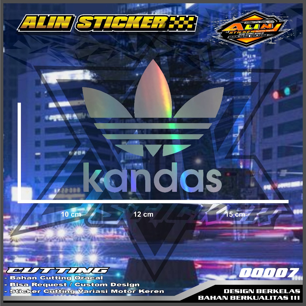 Al00007 CUTTING STICKER VIRAL "KANDAS" ADIDAS LOGO Play | Shopee ...