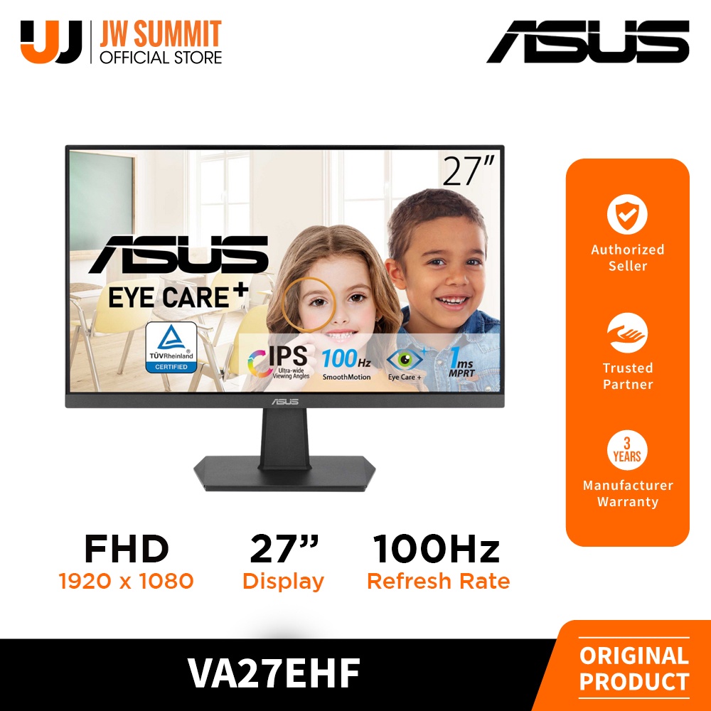 Asus VA27EHF 27 Inch Full HD IPS Technology 1ms 100Hz Eye Care Gaming ...