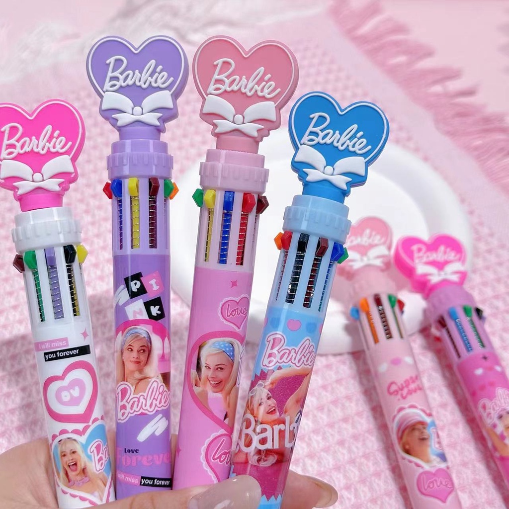 Cartoon Barbie Ten Color Pen Student Colorful Pen Cute Stationery New ...